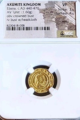 Axumite Ebana AV Gold Unit NGC Certified VF Ancient Ethiopian Coin | eBay
