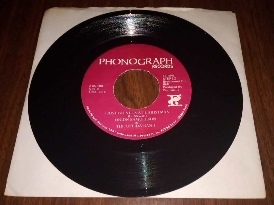 ORION SAMUELSON & the UFF-DA BAND / Jingle Bells / Xmas Novelty 45 WGN ...