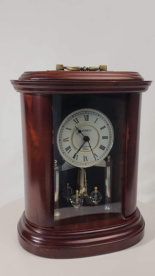 Vintage Linden Westminster Chime Mantle Clock Revolving Pendulum ...