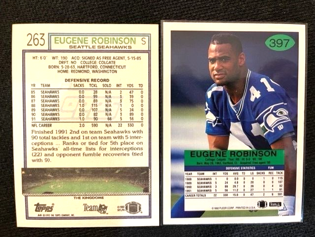 NFL - Eugene Robinson 1992 Topps & 1992 Fleer Football - Seahawks | eBay