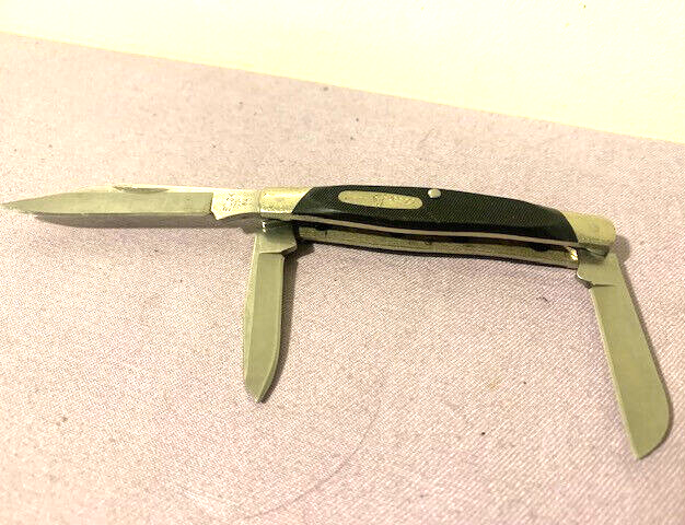 Buck 303 3 Flat Blade Black Handle Stockman Folding Pocket Knife ...