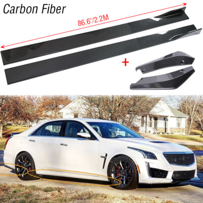 Carbon Fiber Side Skirt Rear Winglet Lip Spats Body Kit For Cadillac ...