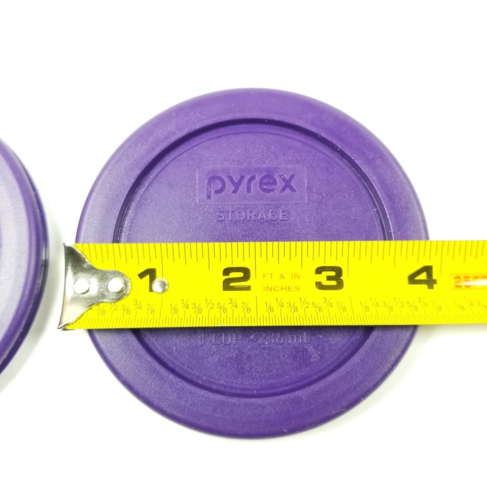 2 Replacement Lids for Pyrex 1-CUP Storage 4" Bowl Round Purple Top ...