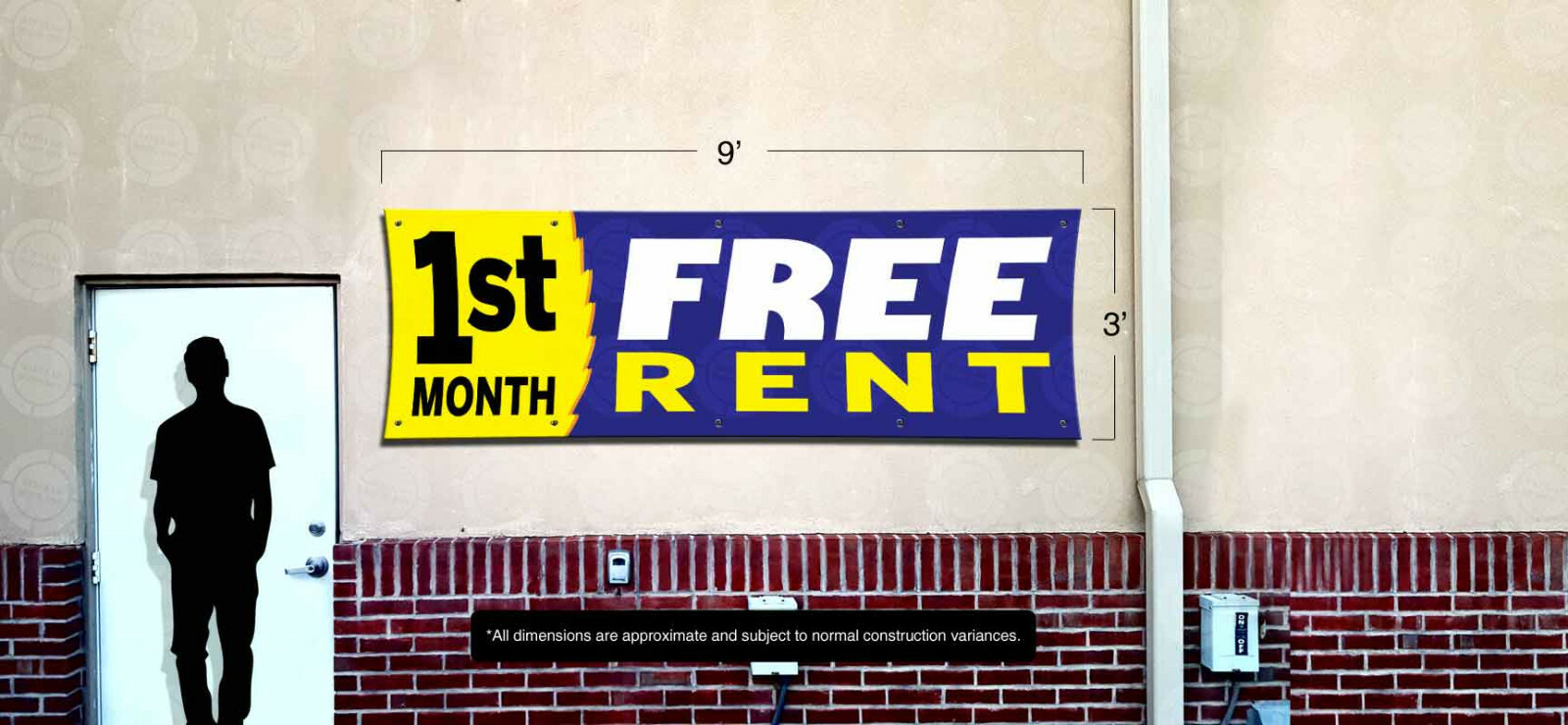 1st Month Free Rent Banner Business Open Sign Space Available Display ...