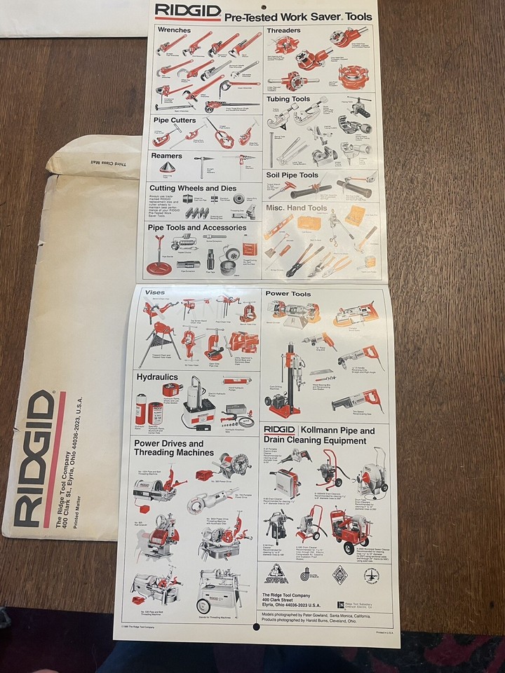 1987-1988 Ridgid Tool Pin-up Swimsuit Calendar with Original Envelope ...