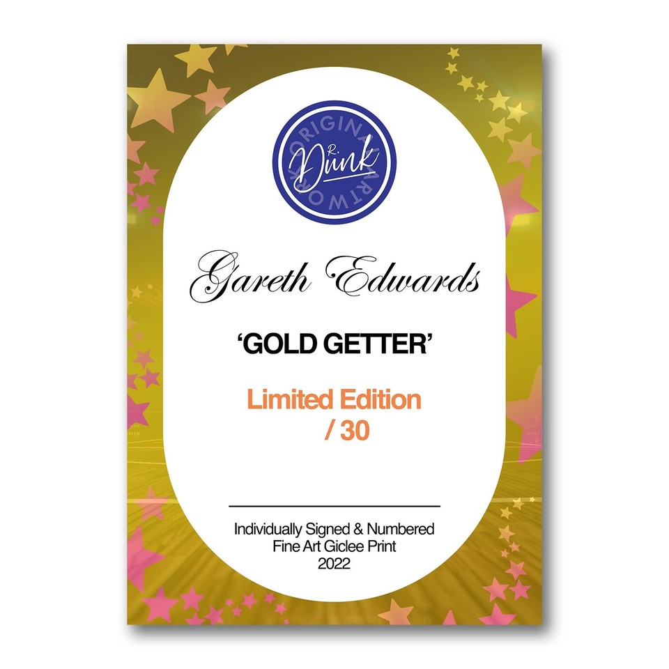 Gareth Edwards Gold Getter Sketch Card Limited 04/30 Dr. Dunk Signed | eBay