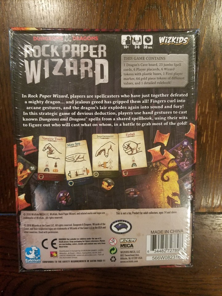 Dungeons And Dragons: Rock Paper Wizard WIZKIDS Sealed New OOP | eBay