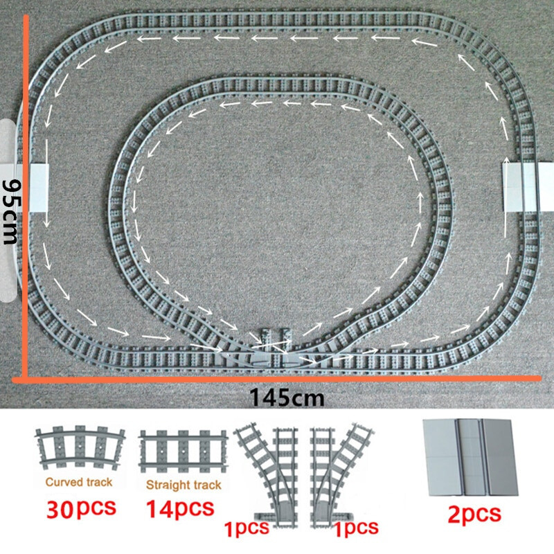 City Rail Flexible Tracks for LEGO Kit Train Building Blocks Sets DIY ...