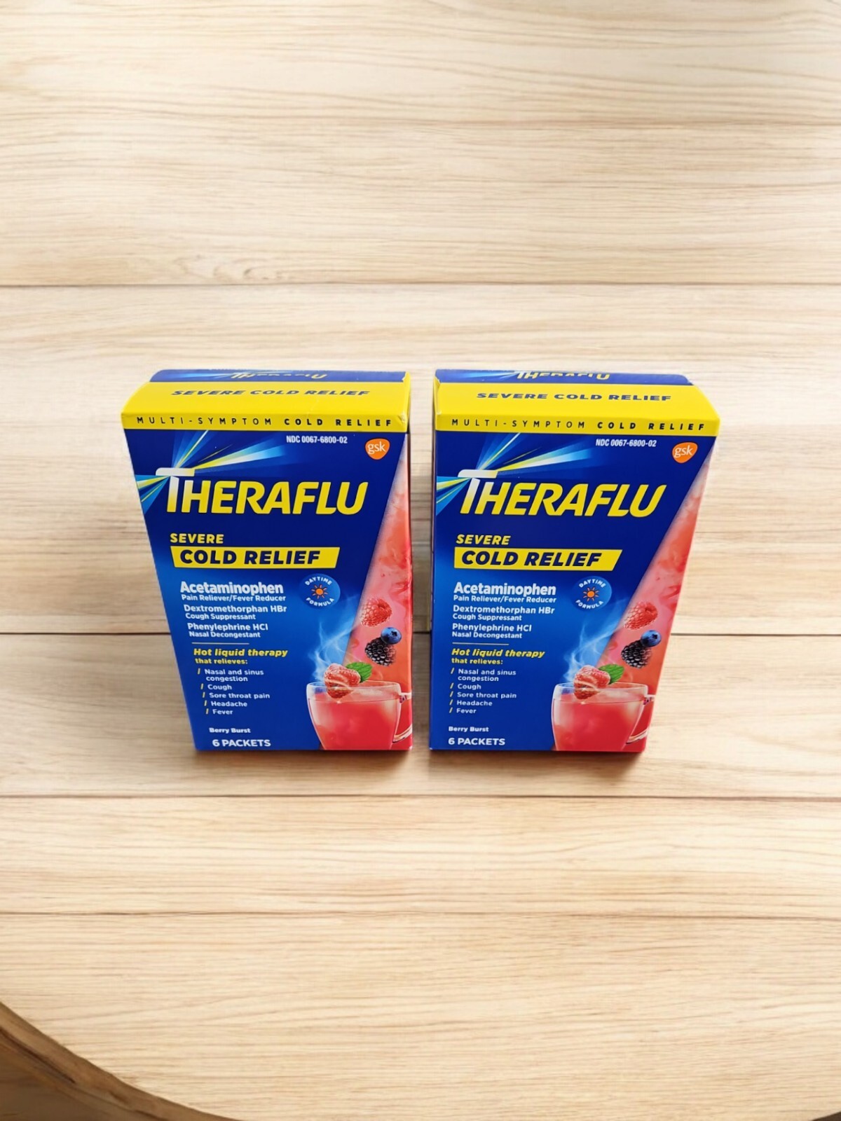 Theraflu Daytime Honey Lemon Flu Relief Max Strength Powder 6 ct Each ...