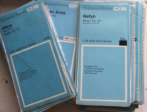 VINTAGE 1960s-70s OS ORDNANCE SURVEY 1:25000 LARGE SCALE MAPS ENGLAND ...
