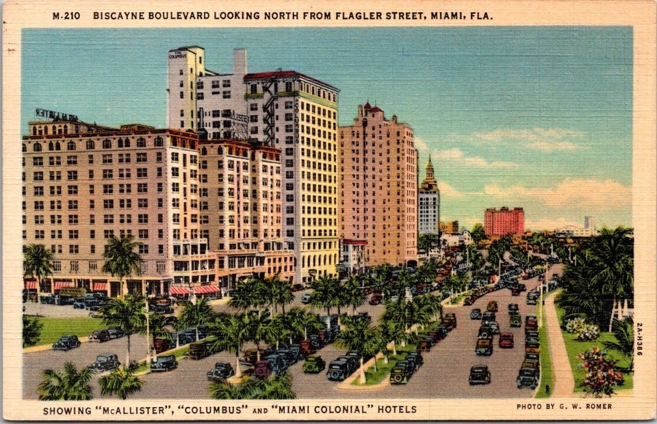 Miami FL Florida Motels McAllister Columbus Miami Colonial Vintage ...