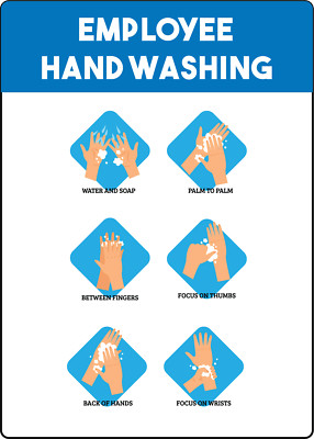 LAUNDRY: EMPLOYEE HAND WASHING PROCEDURE SHEET | Adhesive Vinyl Sign ...