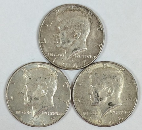 Kennedy Silver Clad Half Dollar 3 Different Dates | eBay
