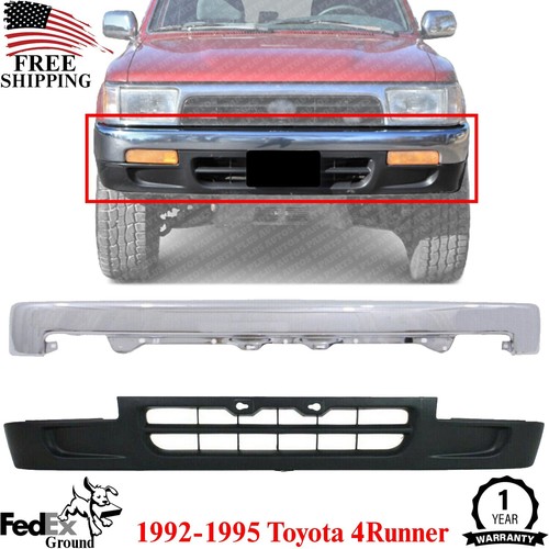 Front Bumper Chrome Steel and Lower Valance Prime For 1992-1995 Toyota ...