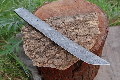 HAND FORGED DAMASCUS STEEL TANTO HUNTING BLANK BLADE KNIFE FULL TANG AH ...