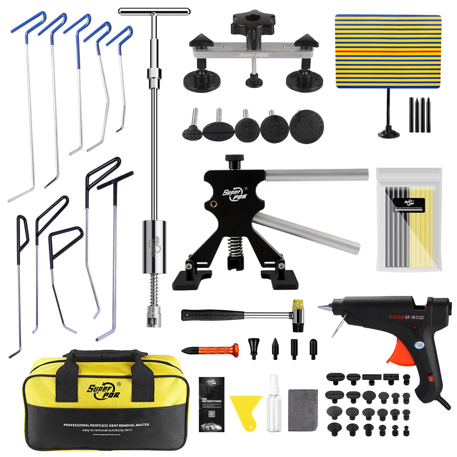 PDR Dent Puller Rods Lifter Paintless Removal Hail Tools Car Glue ...