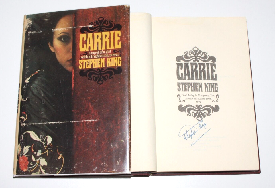 STEPHEN KING SIGNED 'CARRIE' 1st/1st EDITION PRINTING HARDCOVER BOOK ...