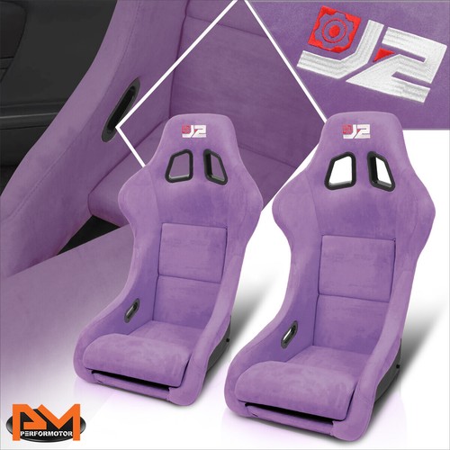 Pair J2 Medium Size Fiberglass Purple Fixed Position Racing Bucket ...