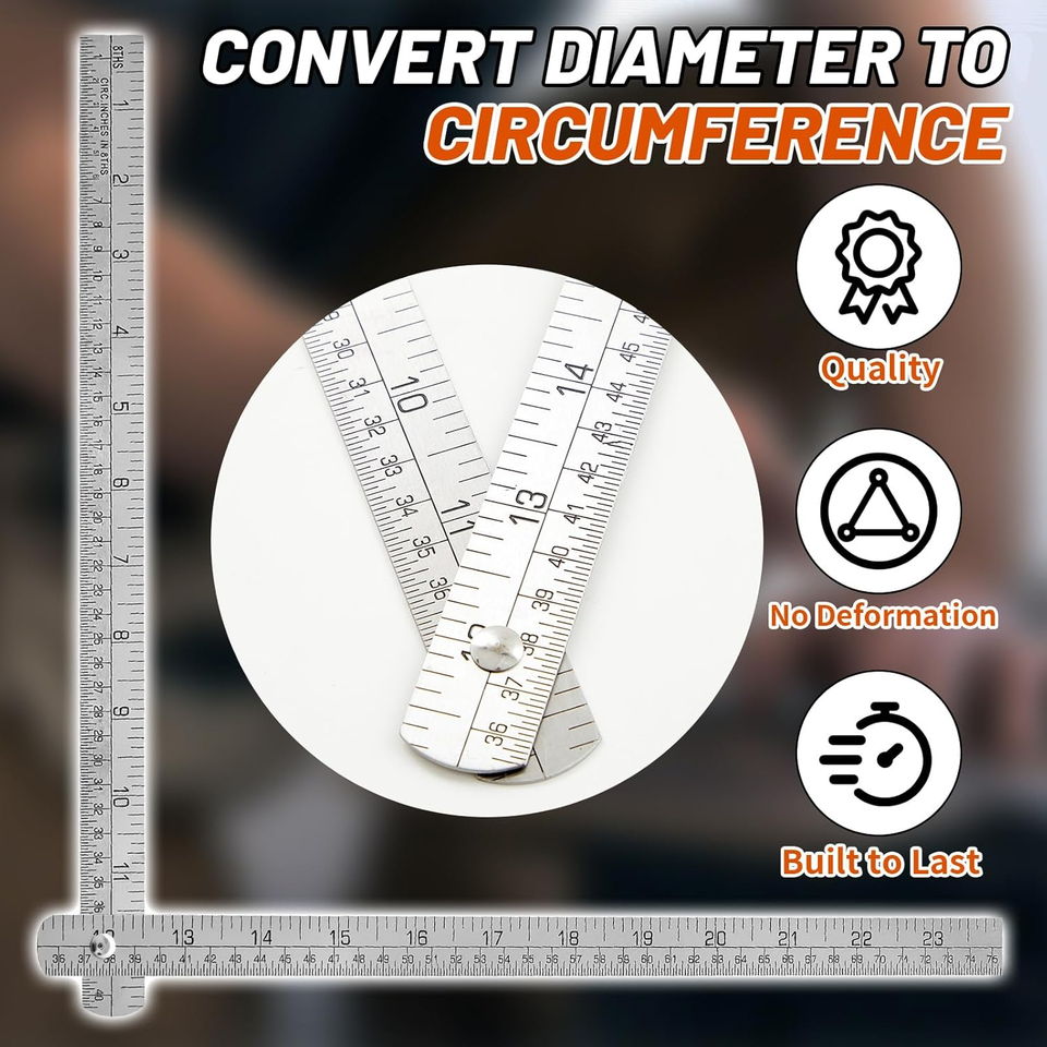 2 Pcs Steel Ruler 3/4 in X 2 Ft Folding-Rule Measuring Tool for ...