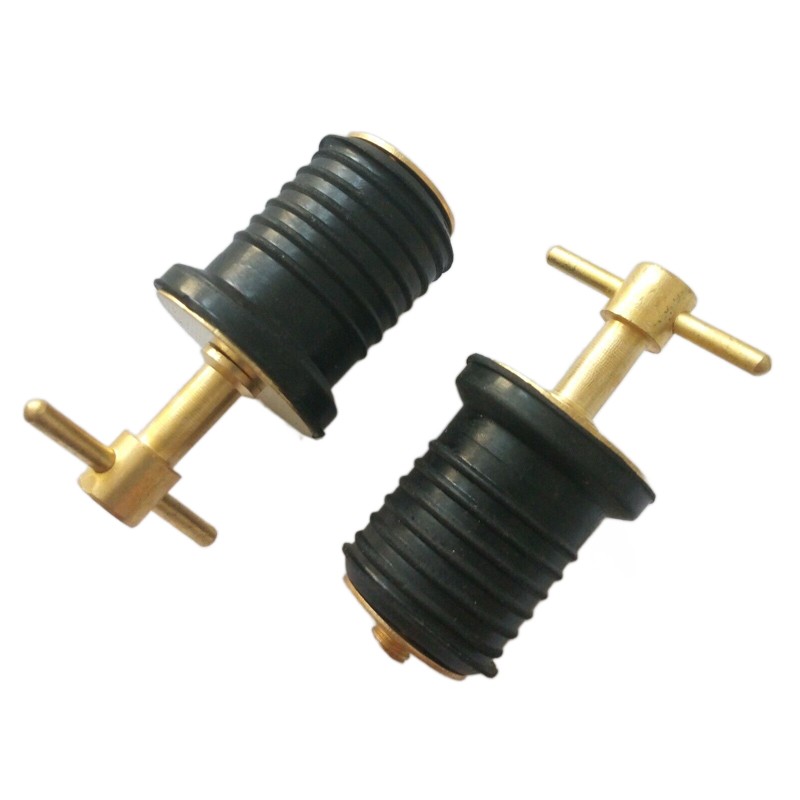 2Pcs 32mm Brass Rubber Deck Drain Plug fit for Marine Boat Yacht Hull ...