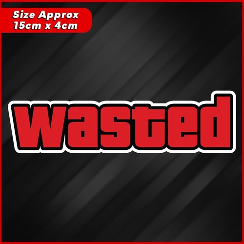 Wasted GTA Style Gaming Sticker For Laptop Car Ute 4x4 Mancave Window ...
