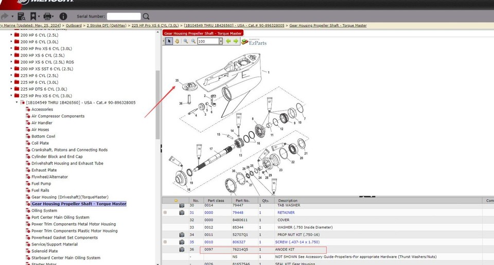 ZINC ANODE 76214Q5 For Mercury 175HP 200 225HP 2T 225 Pro Outboard | eBay