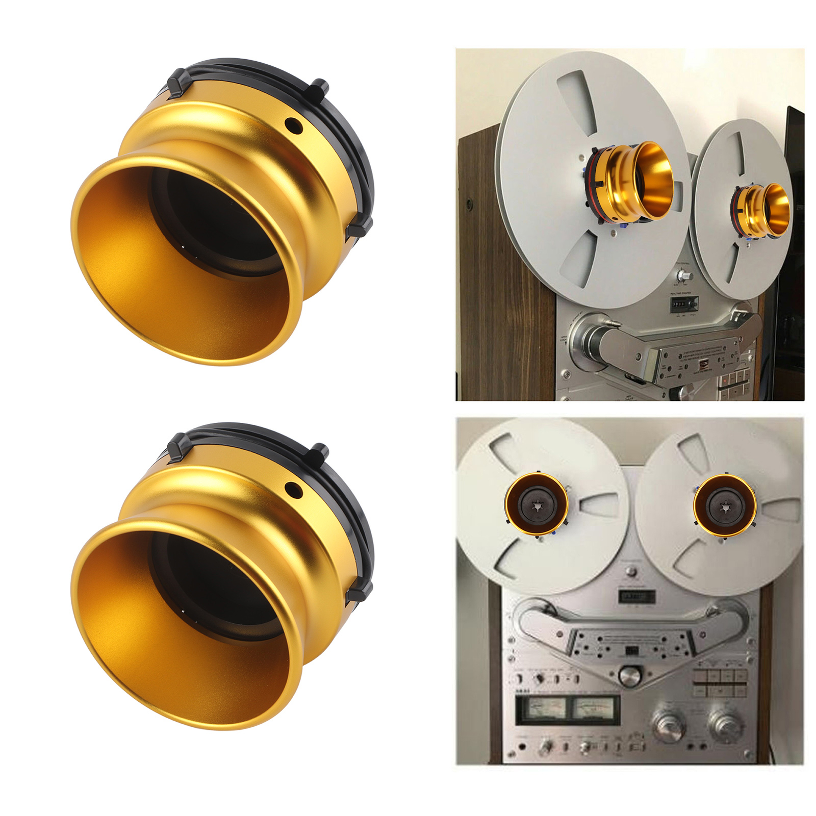 (Gold)1 Pair Nab Hub Adapters 10 Inch Aluminium Reel To Reel Tape Nab ...
