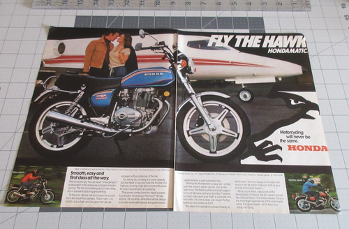 1978 Honda Hawk Super Series Motorcycle 2-Page Vintage Print Ad w ...