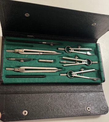Vintage SUPREME Precision Drafting Drawing Tools Instrument set D 66 W ...