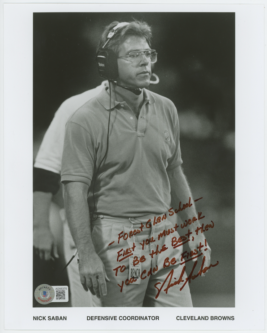 Nick Saban | Autographed Football Memorabilia & NCAA Merchandise