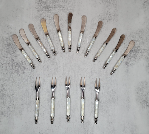 Mother Of Pearl Cocktail Knives (11 Each) and Forks (5 Each) | eBay