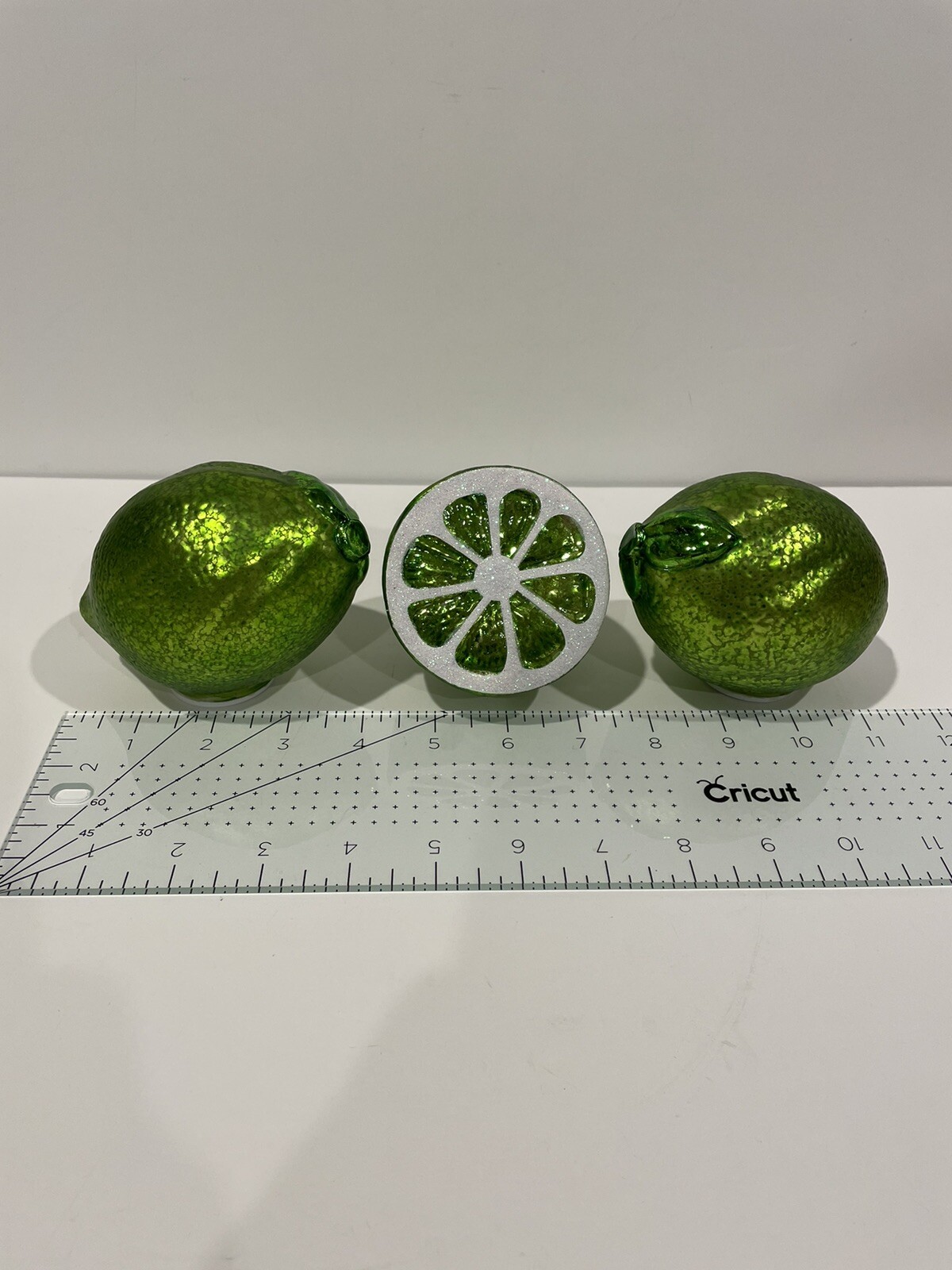 Valerie Parr Hill Set of 3 Illuminated Mercury Glass Fruit (Limes) w ...