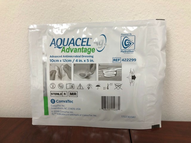 Convatec Aquacel AG Advantage 4"x5" Dressing Ref-422299 Exp 09/2022 for ...