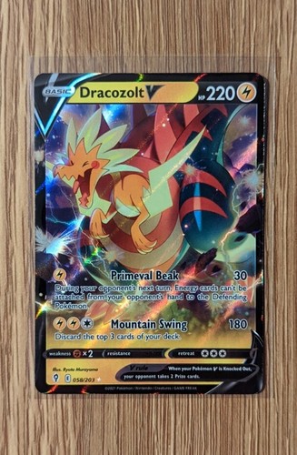 Pokemon TCG - DRACOZOLT V 058/203 - Evolving Skies - Ultra Rare Card M ...