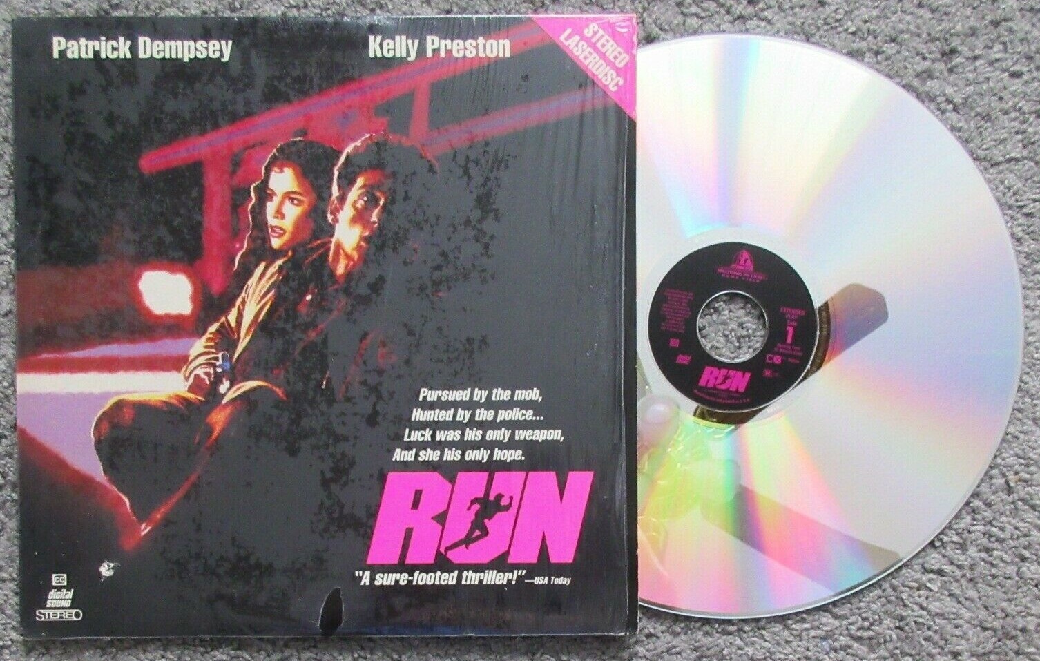 RARE! RUN 1991 LASERDISC LD MINT MOVIE PATRICK DEMPSEY KELLY PRESTON ...