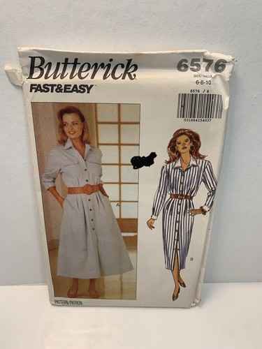 Butterick 6576 Misses Easy Shirt Dress Sewing Pattern 6-10 *Uncut* | eBay