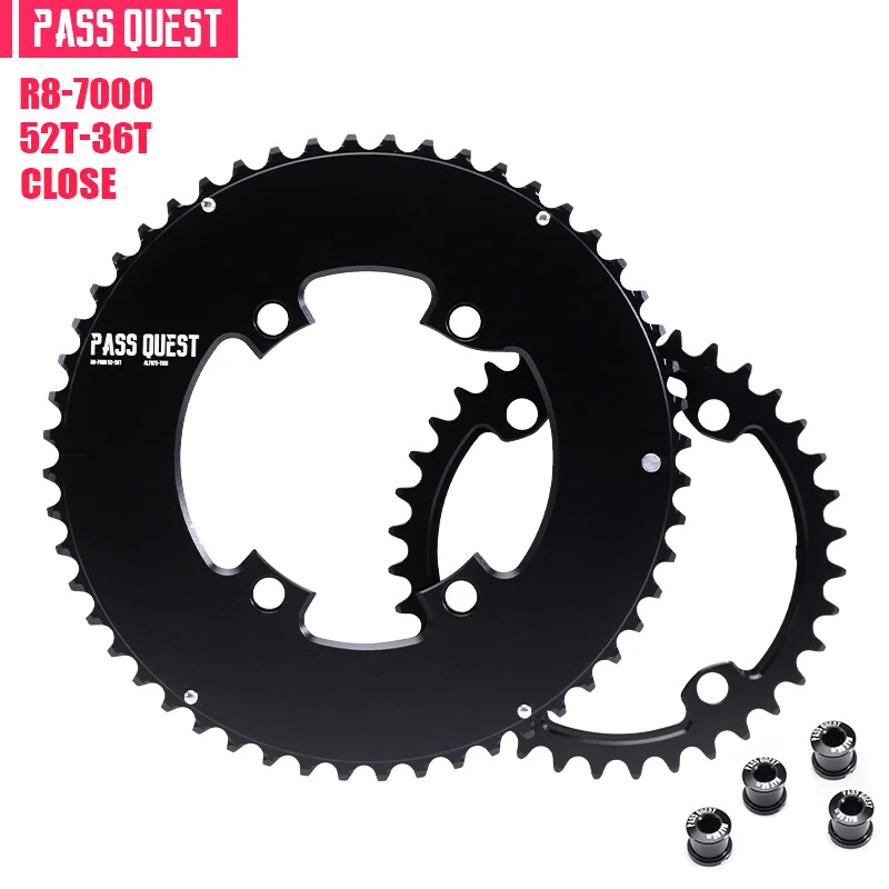 PASS QUEST BCD110 R8000 R7000 UT105 2X Chainring 11 -12 speed Road ...