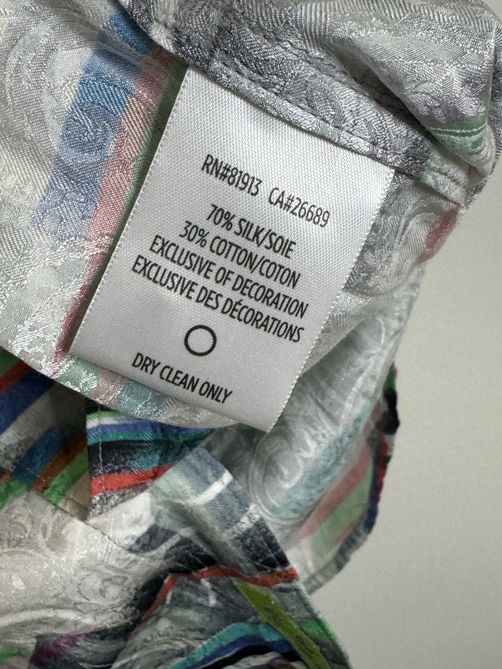 Robert Graham Shirt Mens M Exclusive Silk Blend Hawaiian Paisley Palm ...