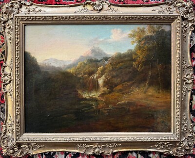Antique oil painting 18th or early 19th century landscape Julius Caesar ...