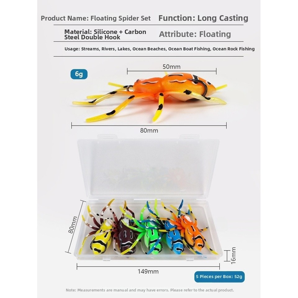 5PCS Floating Frog Fishing Bait with Noise Blade Double Hook Soft ...