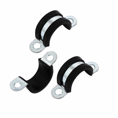 M22 EPDM Rubber Lined U Shaped Pipe Tube Strap Clamps Clips Fasteners ...