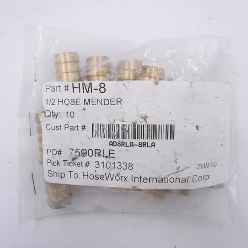 10 Pack 1/2" Hose Menders Brass Hose Fittings HM-8 | eBay