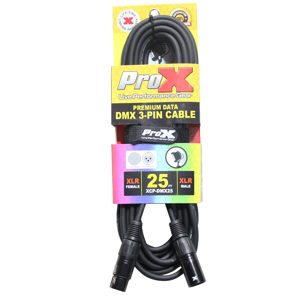 20 Prox DMX Cables 3 Pin 25 FT Premium Shielded DJ Stage Lighting Cable ...