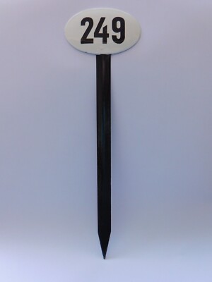 Vintage Sweden Enamel Porcelain Garden / Yard House Number 249 Sign on ...