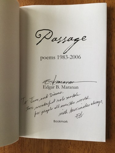SIGNED Passage: Poems 1983-2006 by Edgar “Edgardo” Maranan Filipino ...