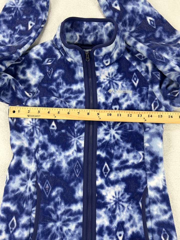 Columbia Disney Frozen Jacket Girl M 10/12 Blue White Fleece Full Zip ...