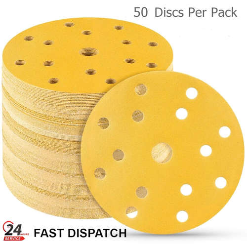 150mm DA Sanding Discs Abrasive hook loop pads 15 Holes 6" mixed Grits ...