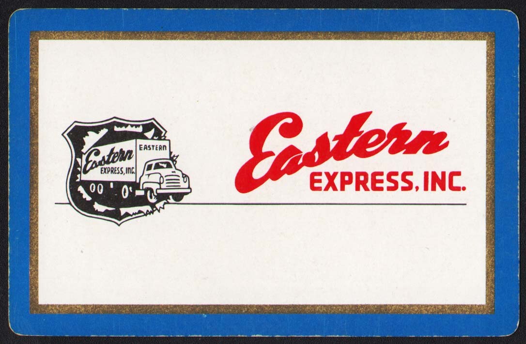 Vintage playing card EASTERN EXPRESS INC with truck picture Terre Haute ...
