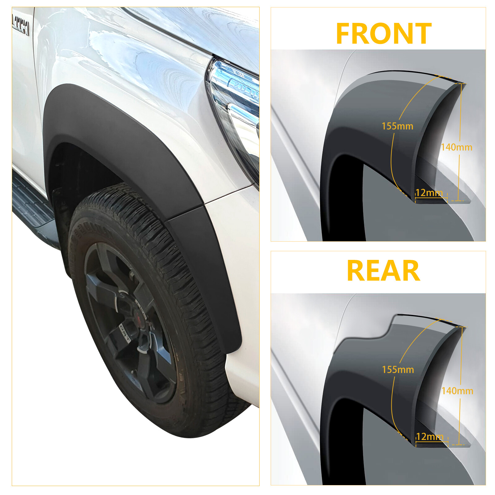 Fender Flares Suit for Toyota Hilux 2015-2022 SR SR5 Rugged X Wheel ...