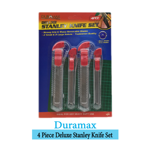 4Pc Deluxe Stanley Set Utility Knife Blades Snap Off Retractable Box ...